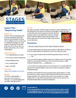 Sequencing Cards Lesson Plan